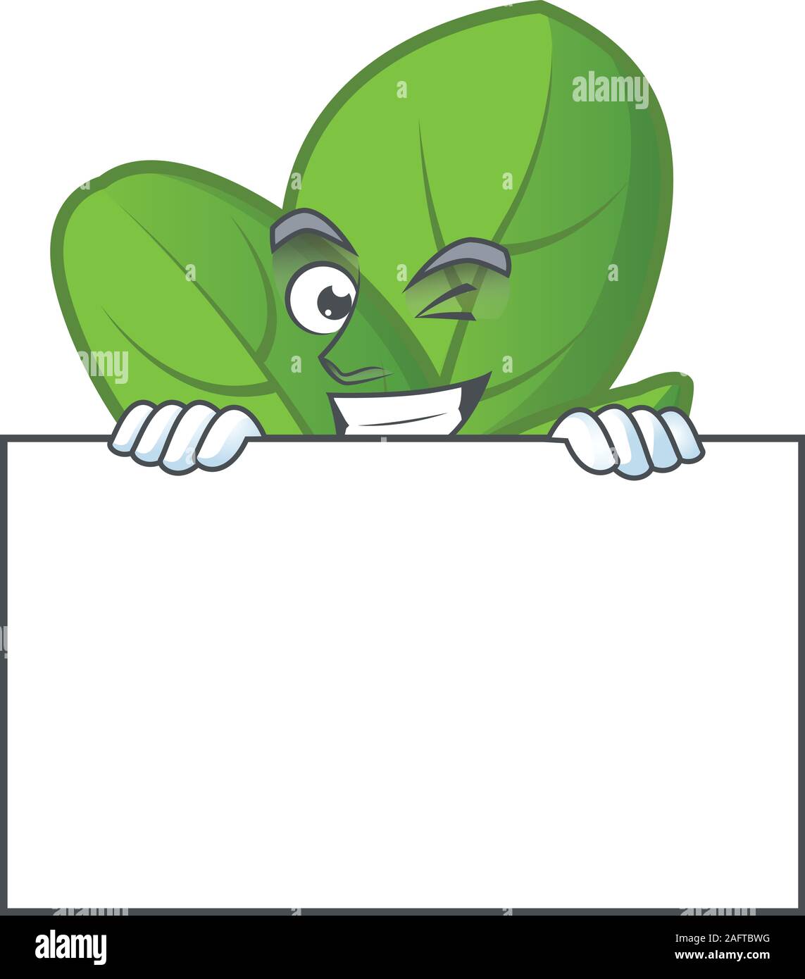 Grinning basil cartoon character style hides behind a board Stock ...