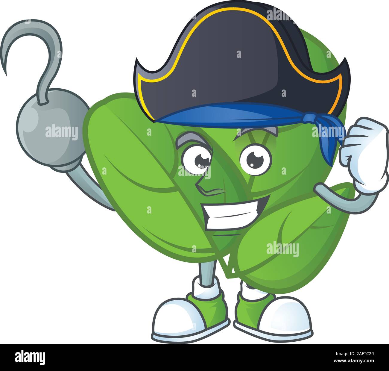 one hand Pirate basil cartoon character wearing hat Stock Vector Image ...