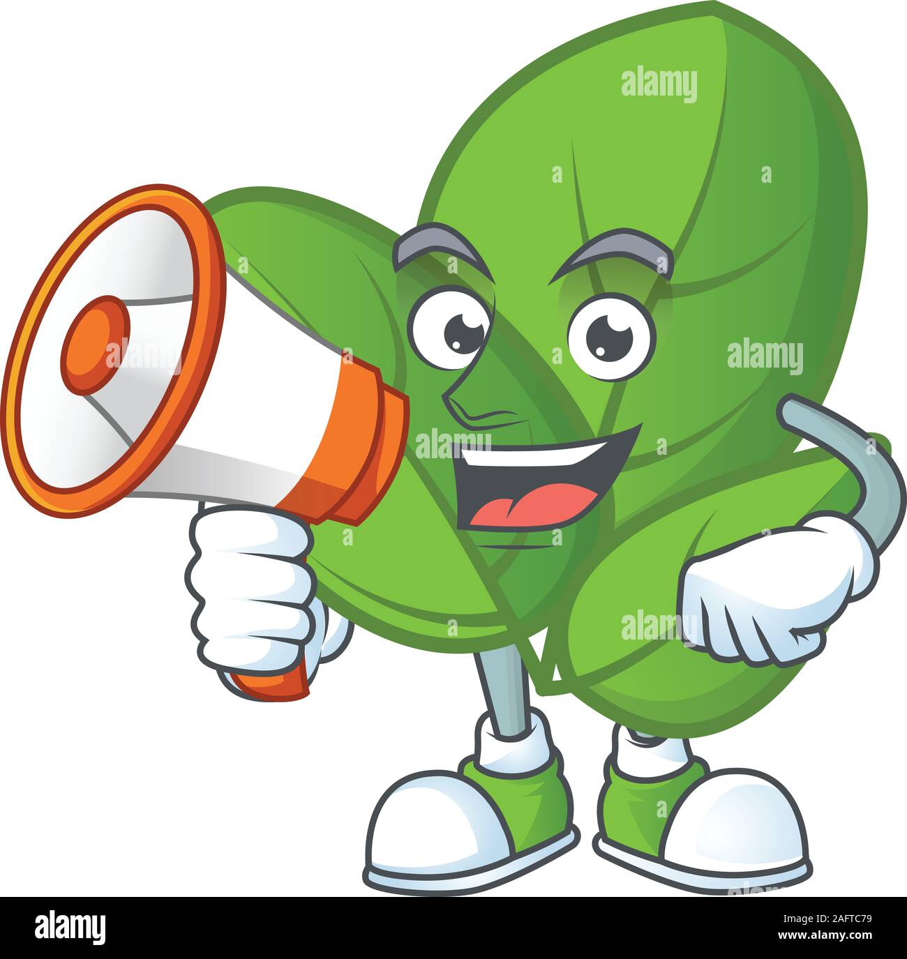 Smiling cartoon character of basil with megaphone Stock Vector Image ...