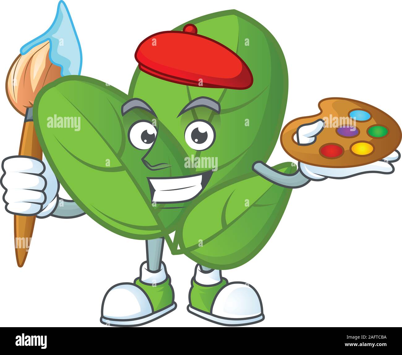 Happy basil painter cartoon icon with brush Stock Vector Image & Art ...