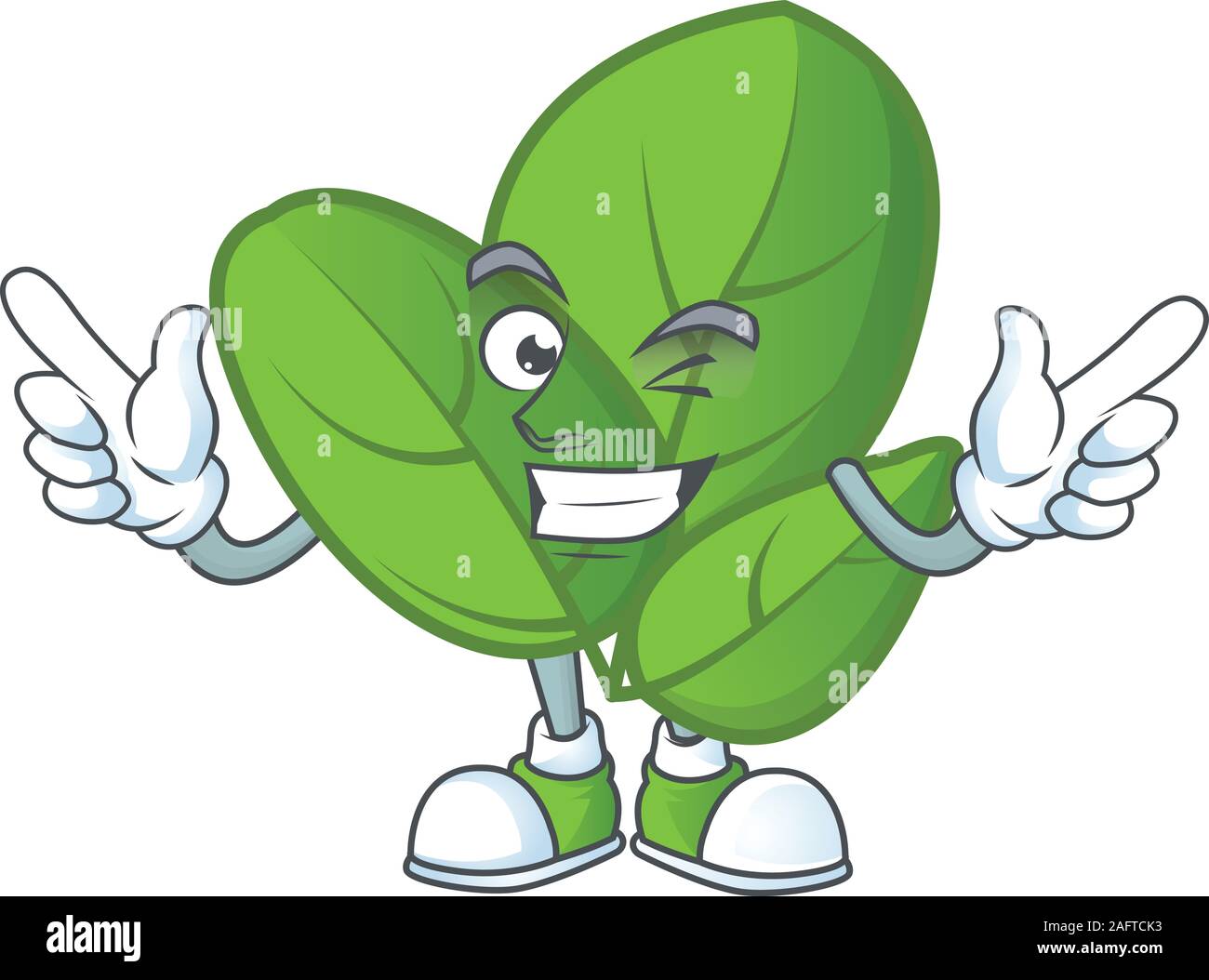 Funny basil cartoon character style with Wink eye Stock Vector Image ...