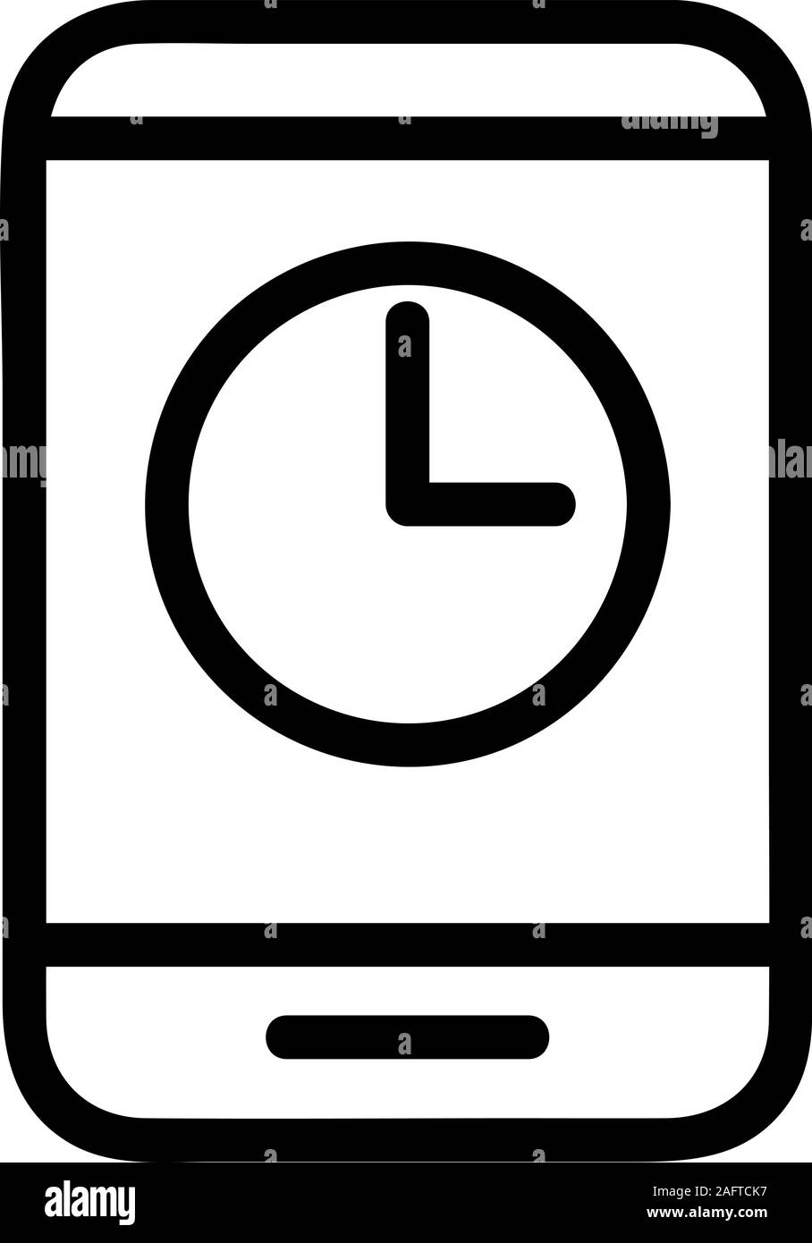 Phone and time icon vector. Isolated contour symbol illustration Stock ...