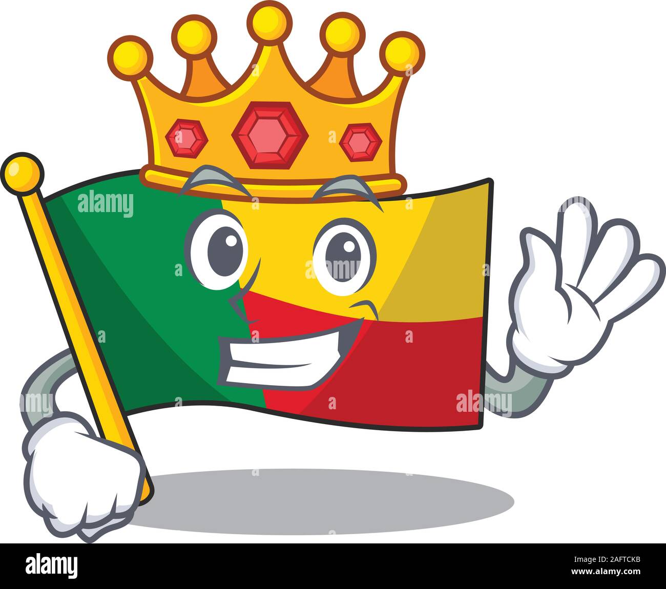 Flag benin Scroll A stylized of King on cartoon character design Stock ...