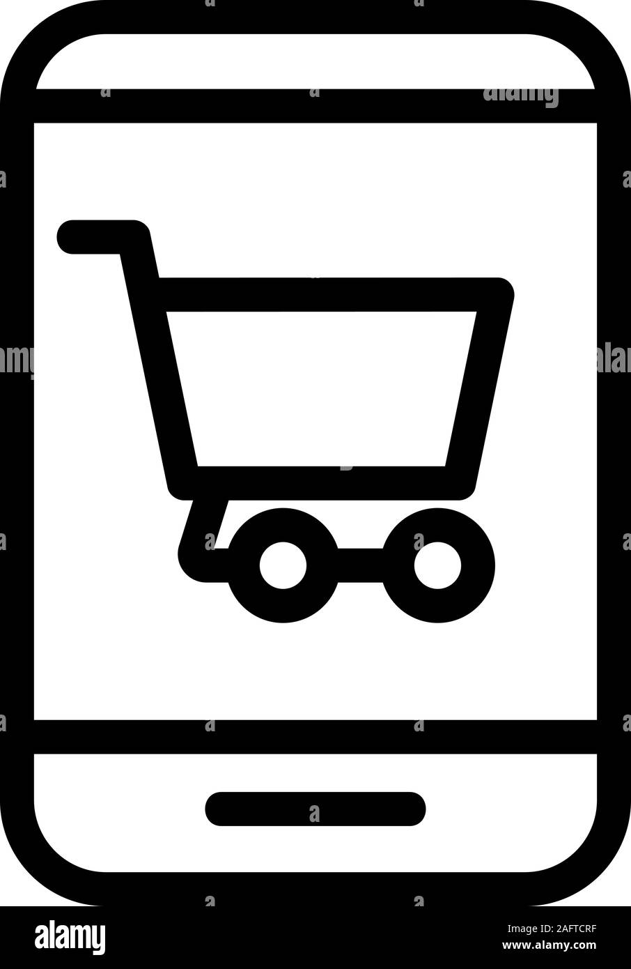 Phone and purchase vector icon. Isolated contour symbol illustration ...