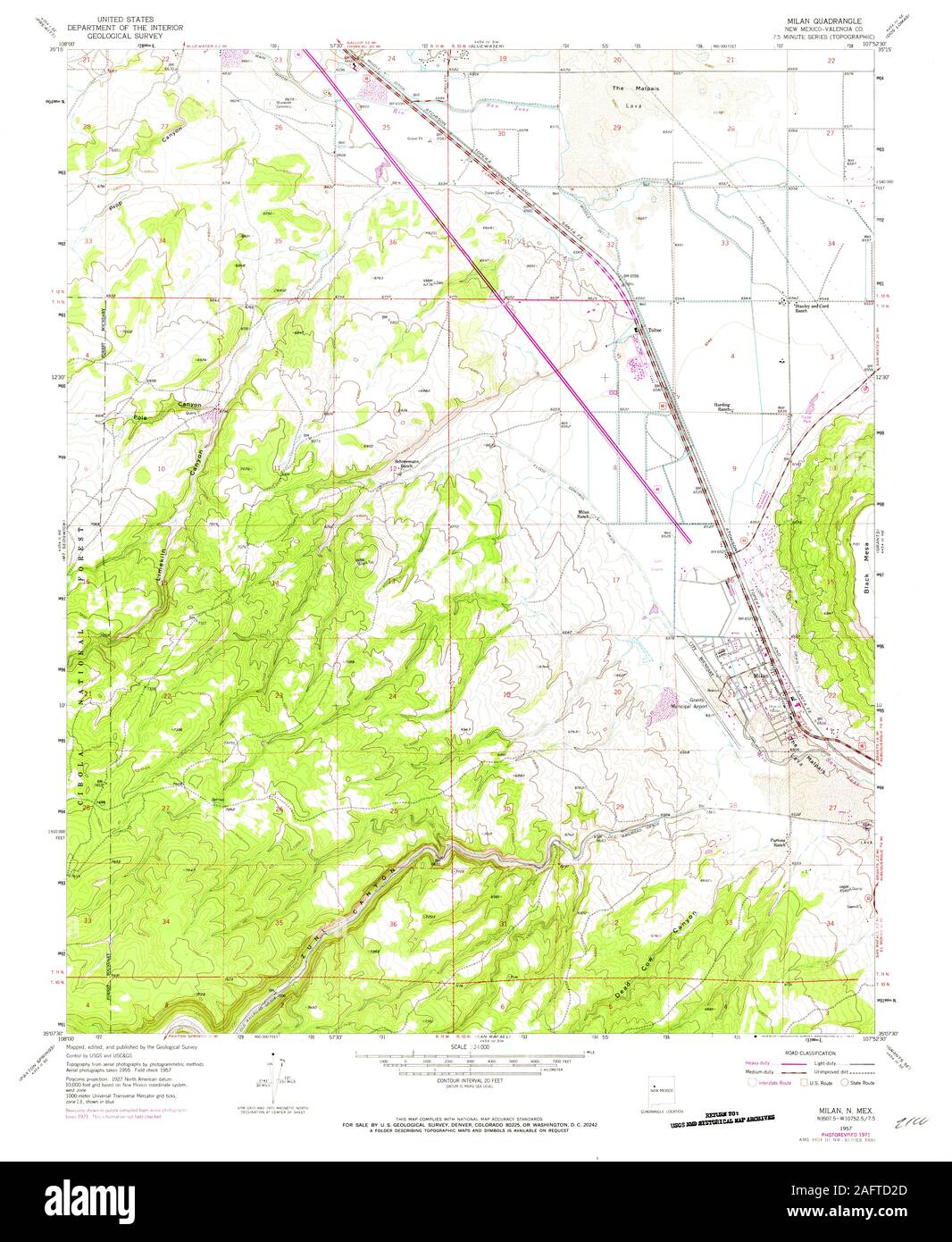 Milan new mexico map hi-res stock photography and images - Alamy