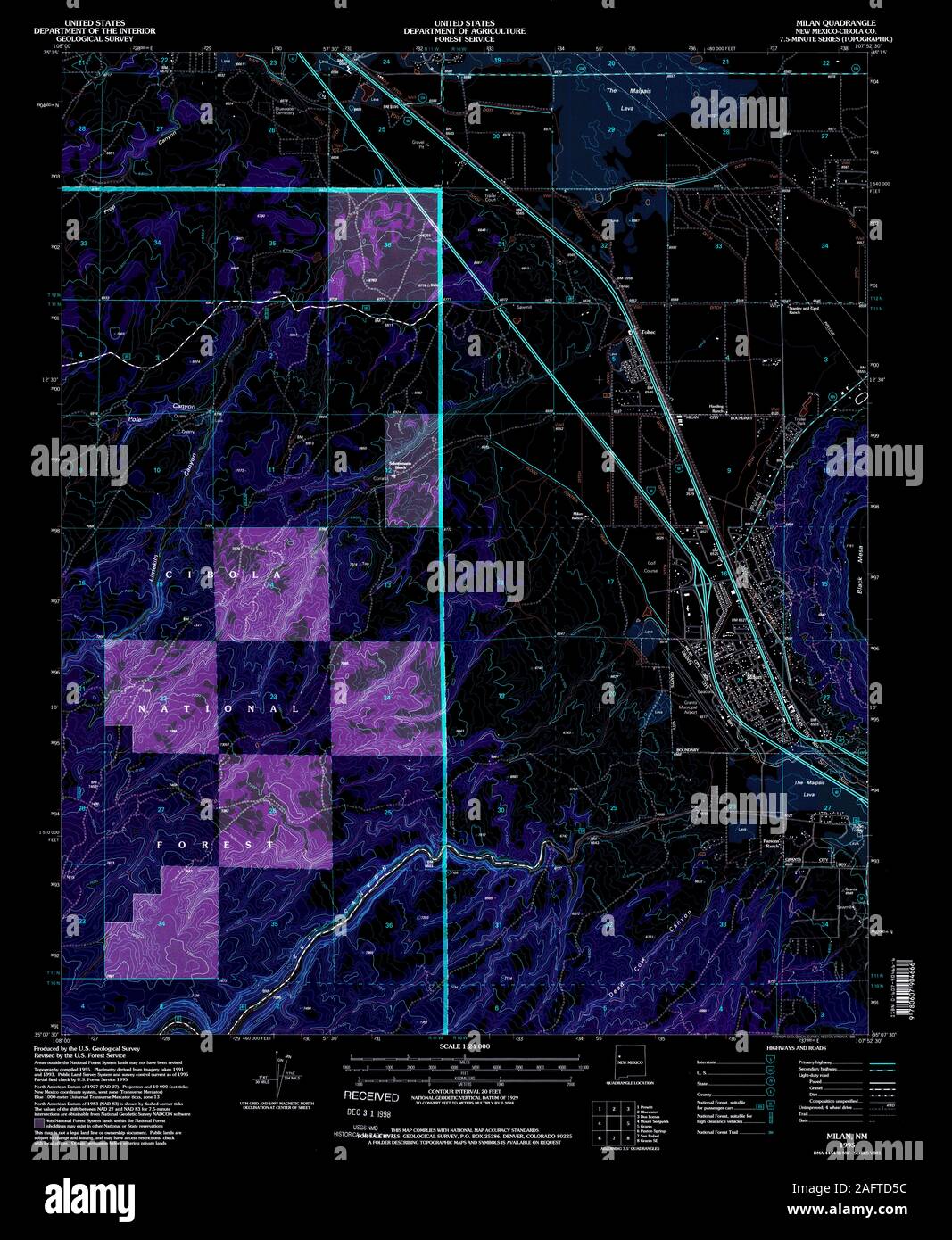 Milan new mexico map hi-res stock photography and images - Alamy
