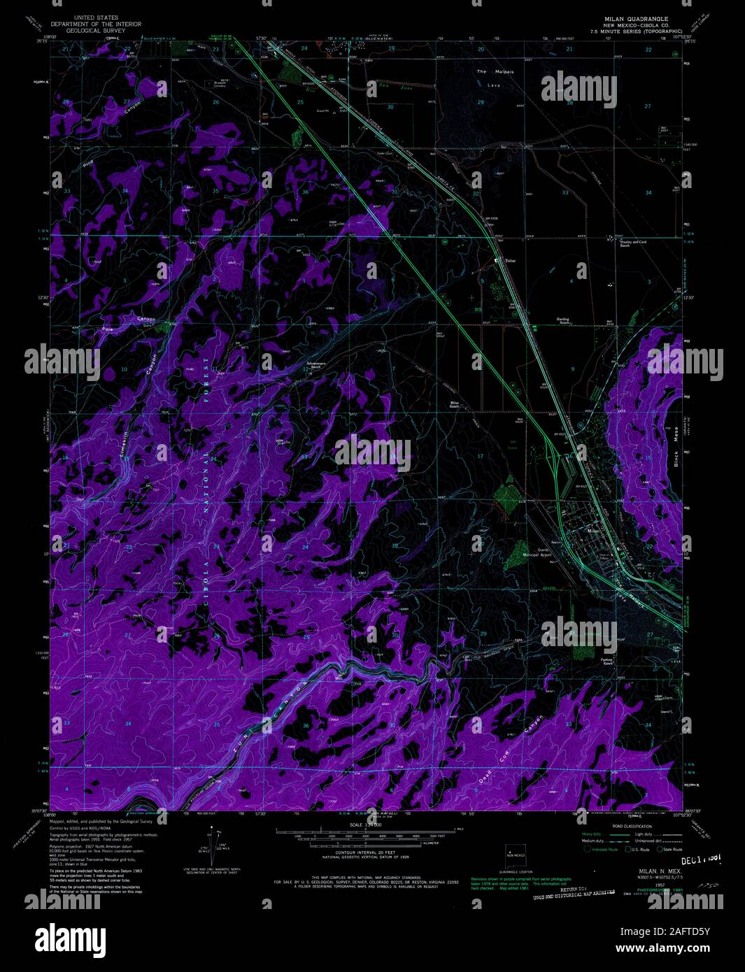 Milan new mexico map hi-res stock photography and images - Alamy