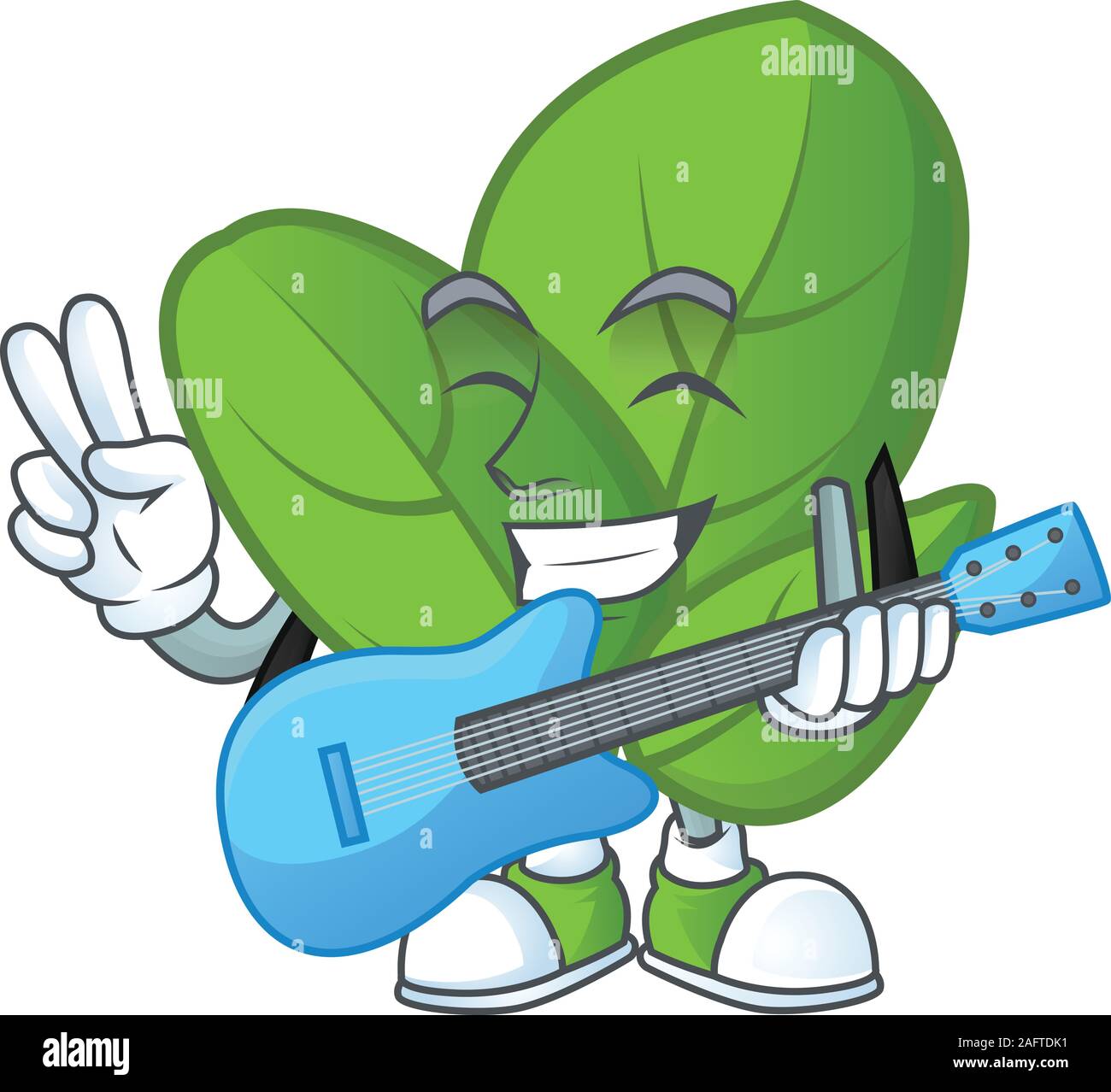 Cute and cool basil cartoon character performance with guitar Stock ...