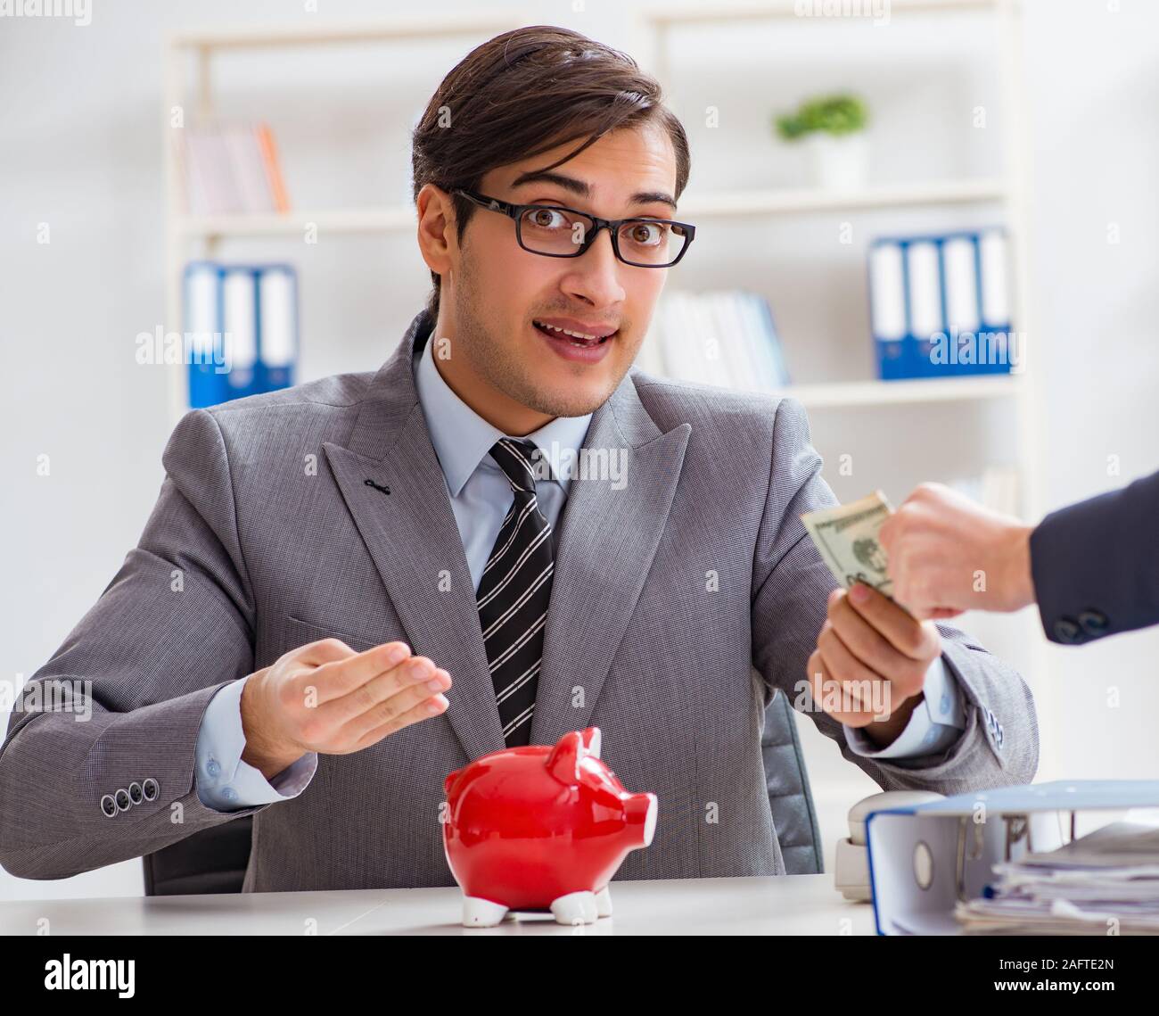 Woman offering bribe businessman hi-res stock photography and images ...