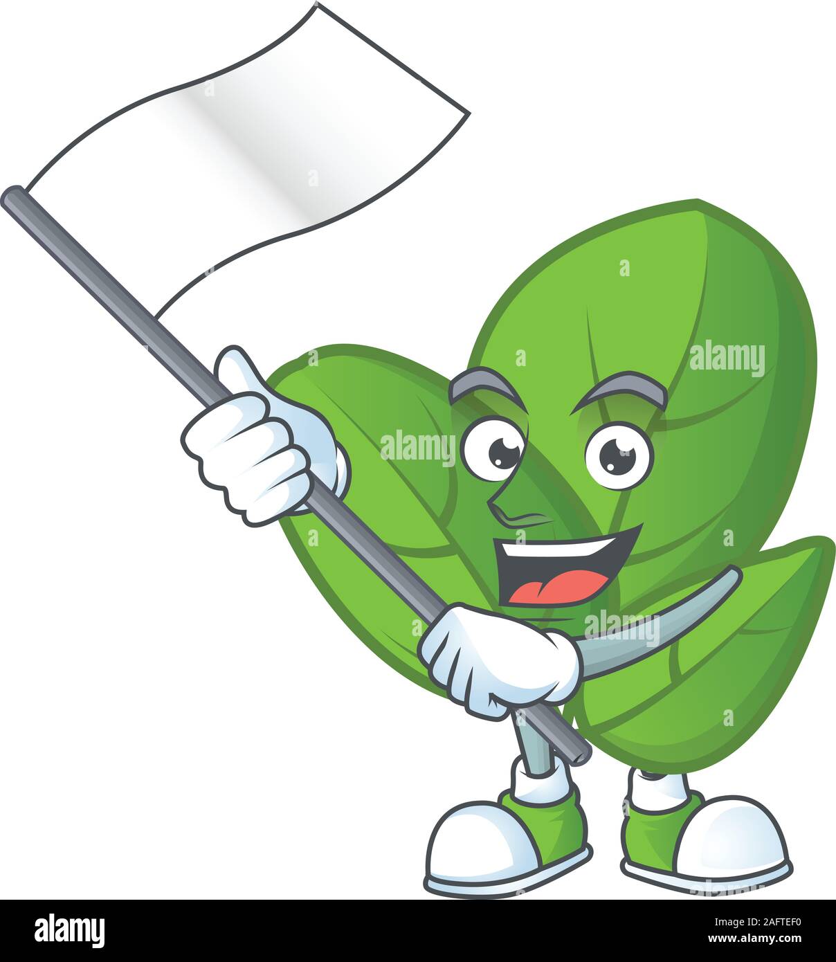 cute basil cartoon character design holding a flag Stock Vector Image ...