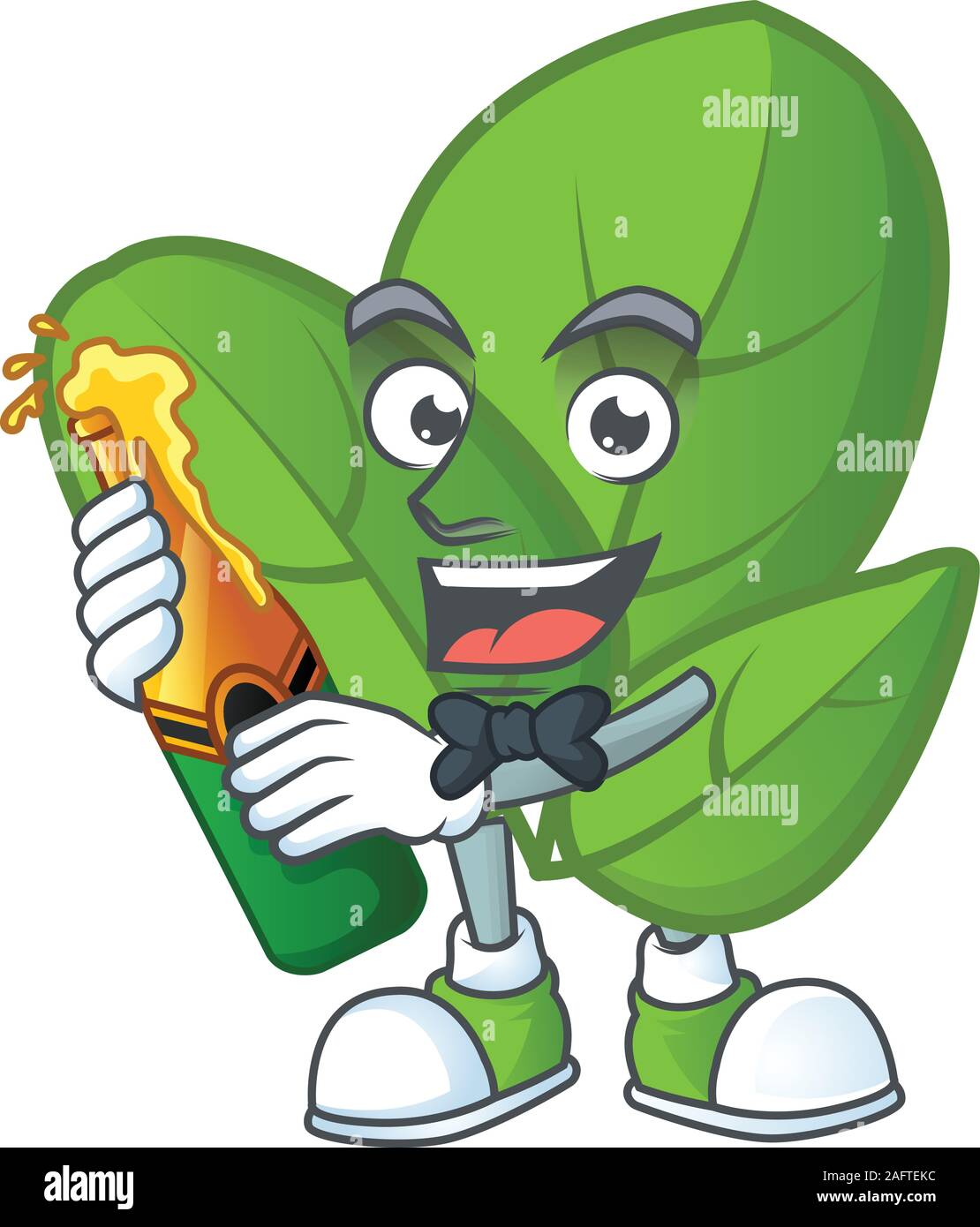 Happy basil with beer cartoon character design Stock Vector Image & Art ...