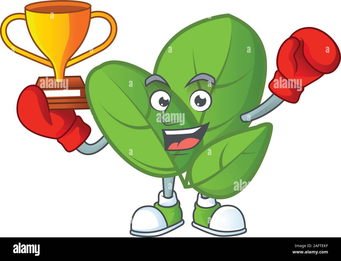 Super cool Boxing winner basil in mascot cartoon style Stock Vector ...