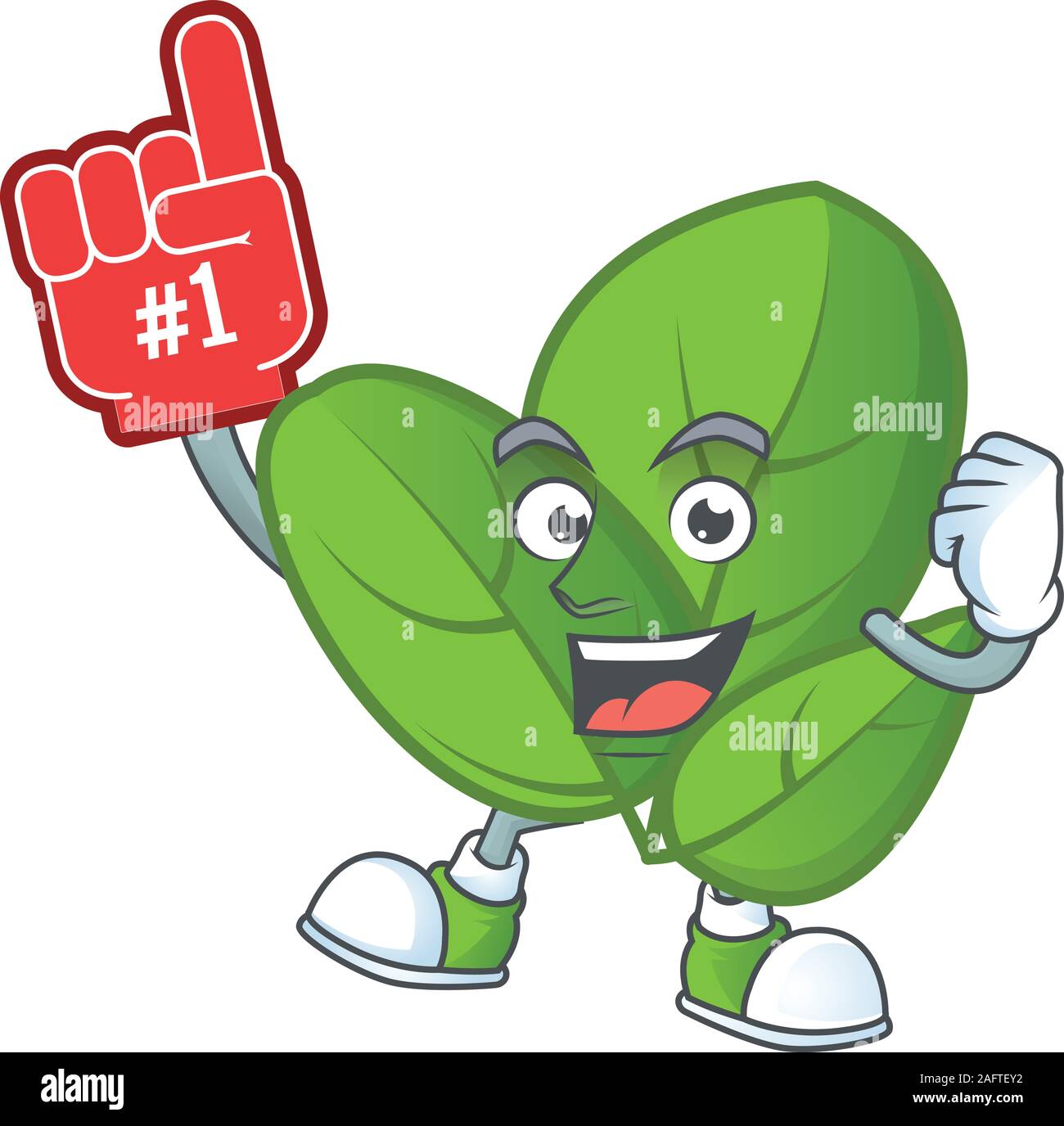 Funny basil mascot cartoon style with Foam finger Stock Vector Image ...