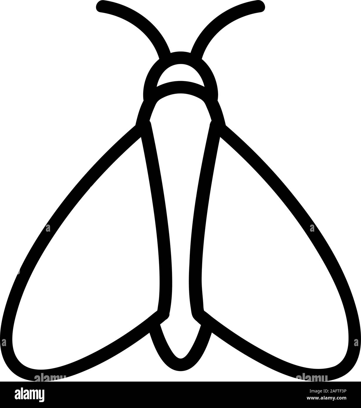 Moth icon vector. Isolated contour symbol illustration Stock Vector ...