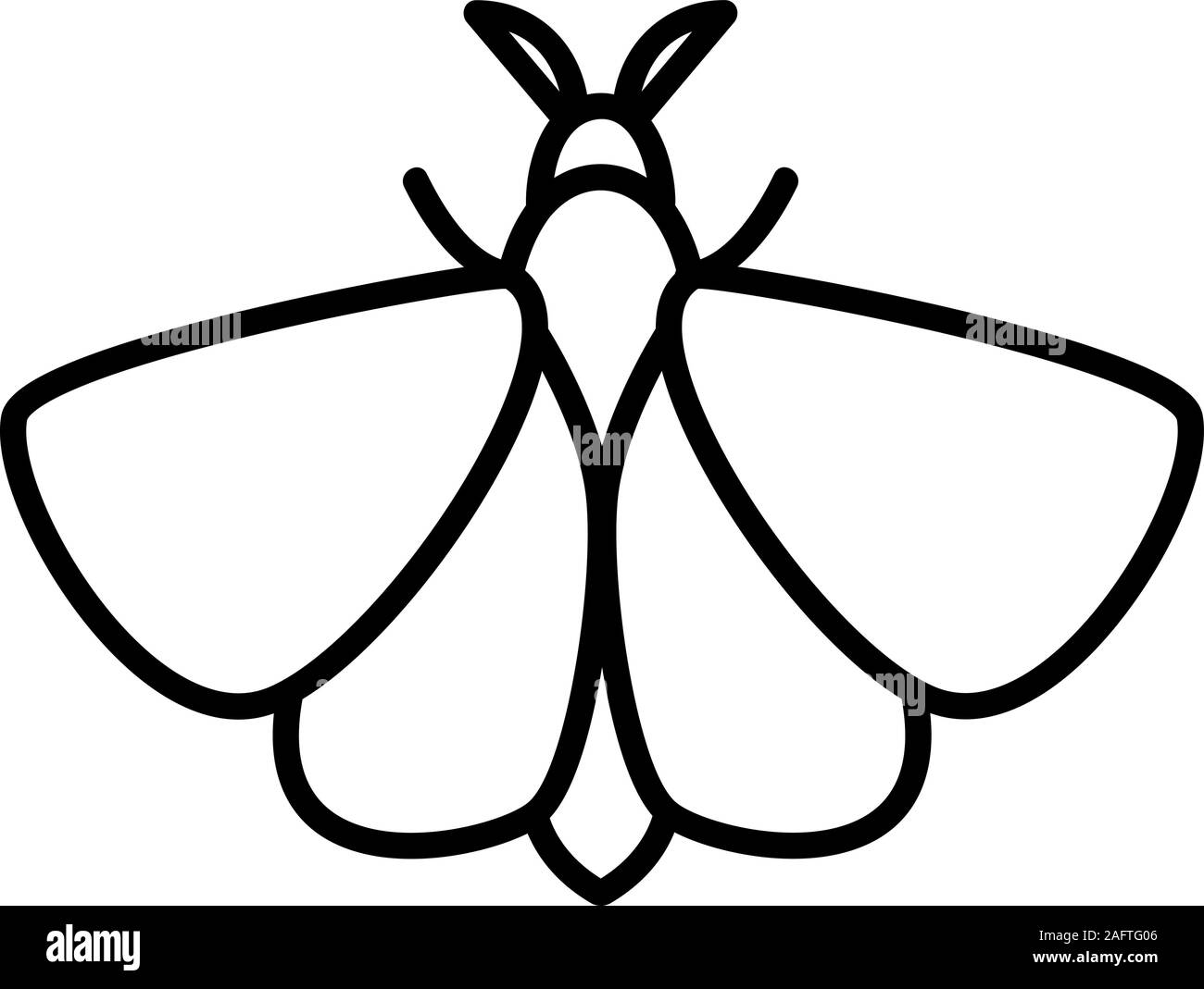 Moth icon vector. Isolated contour symbol illustration Stock Vector ...