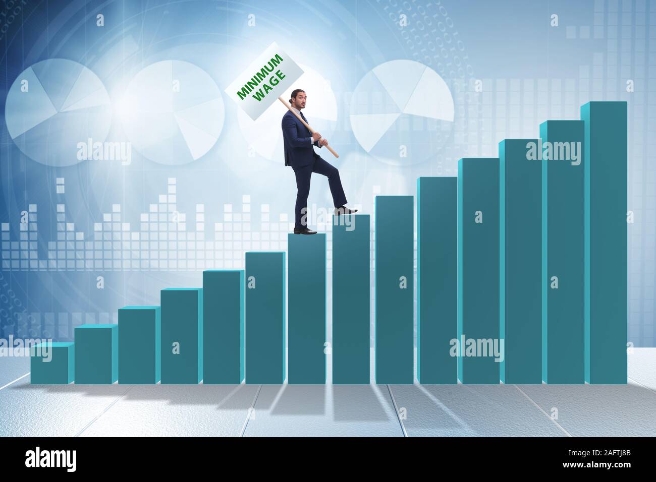 The concept of minimum wage with businessman Stock Photo - Alamy