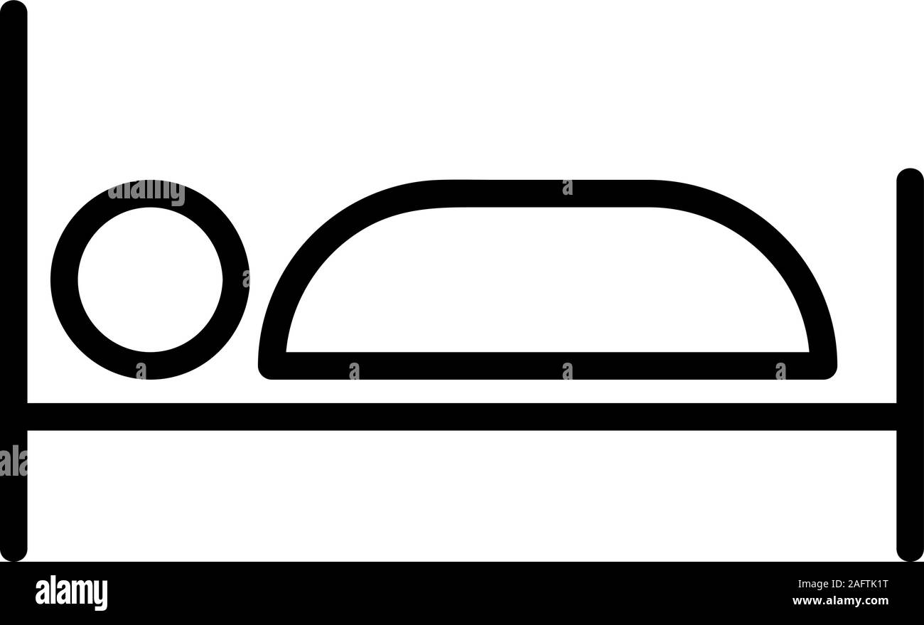 A single bed icon vector. Isolated contour symbol illustration Stock ...