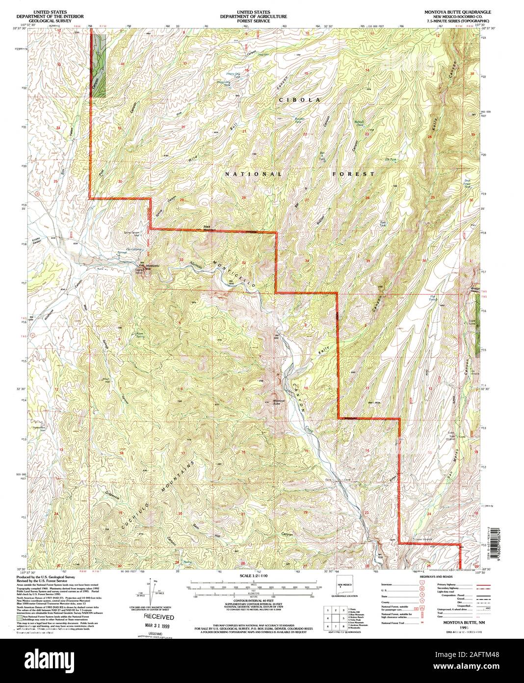 USGS TOPO Map New Mexico NM Montoya Butte 194022 1995 24000 Restoration ...