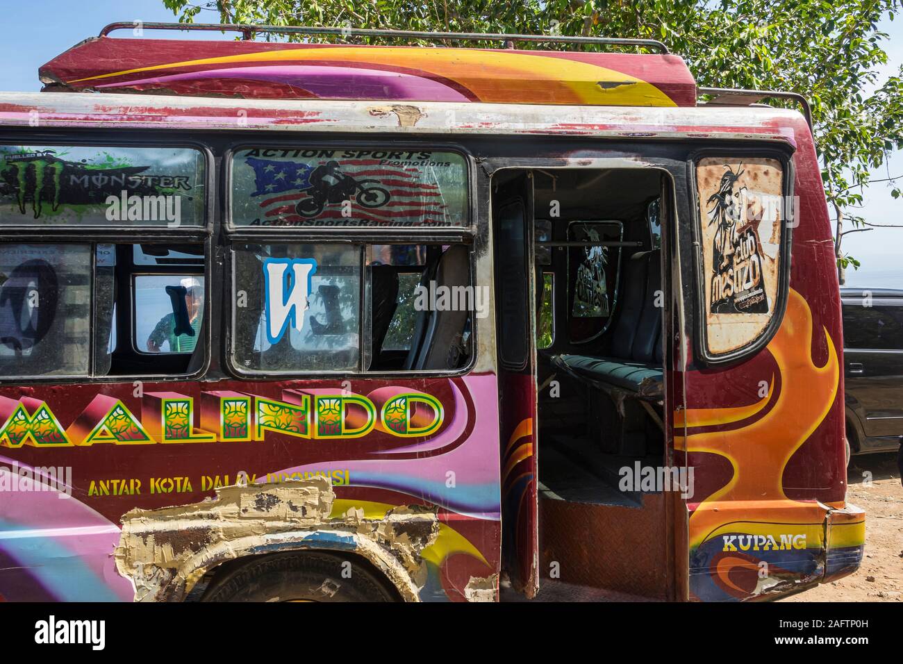 Local tour bus, Kalabahi, Indonesia Stock Photo - Alamy