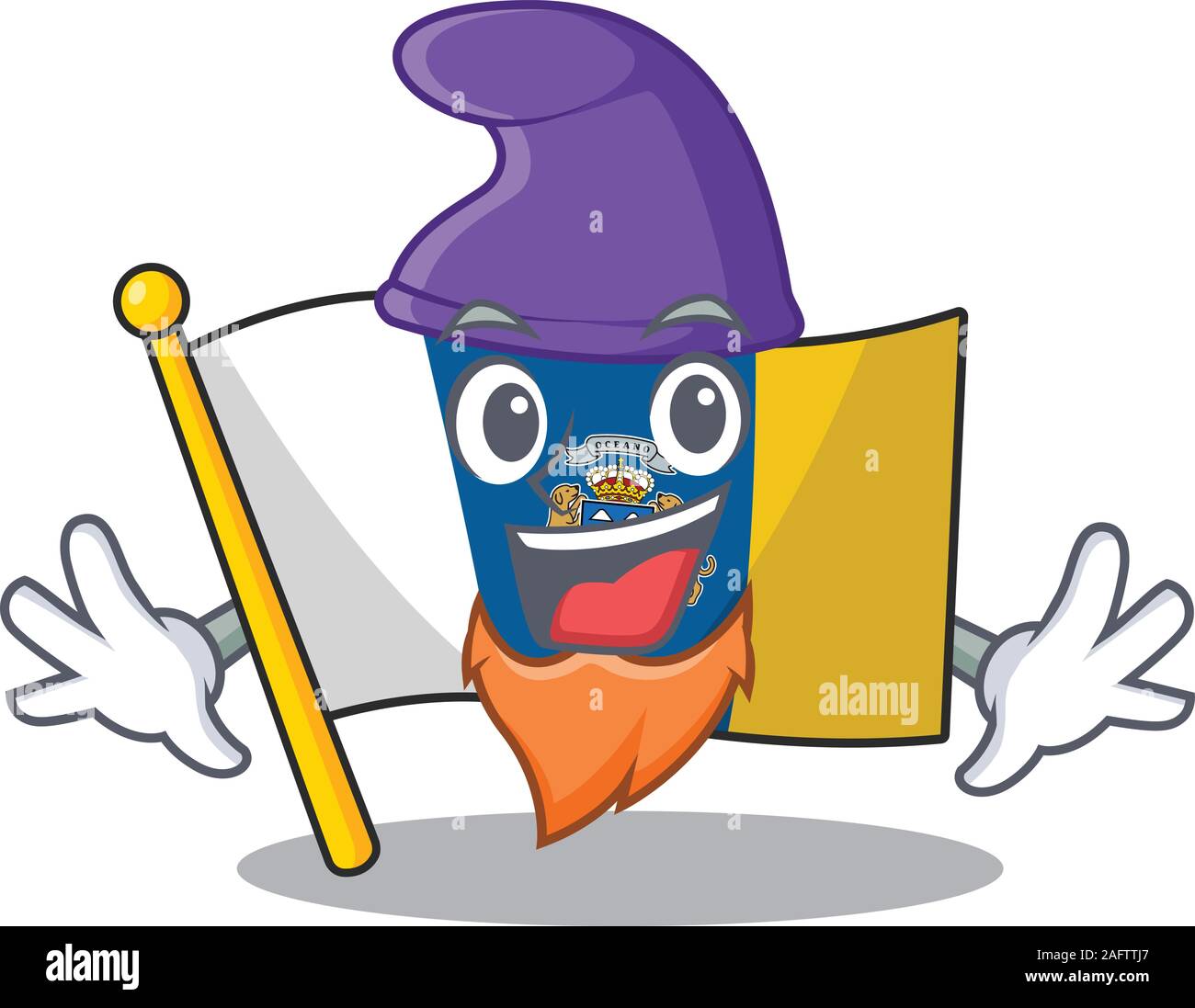 An icon of flag canary island Scroll cartoon character dressed as an ...