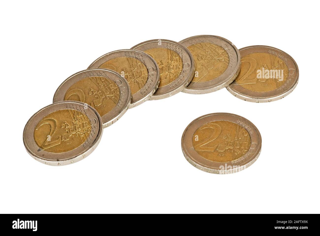 Euro coins isolated on white background Stock Photo - Alamy
