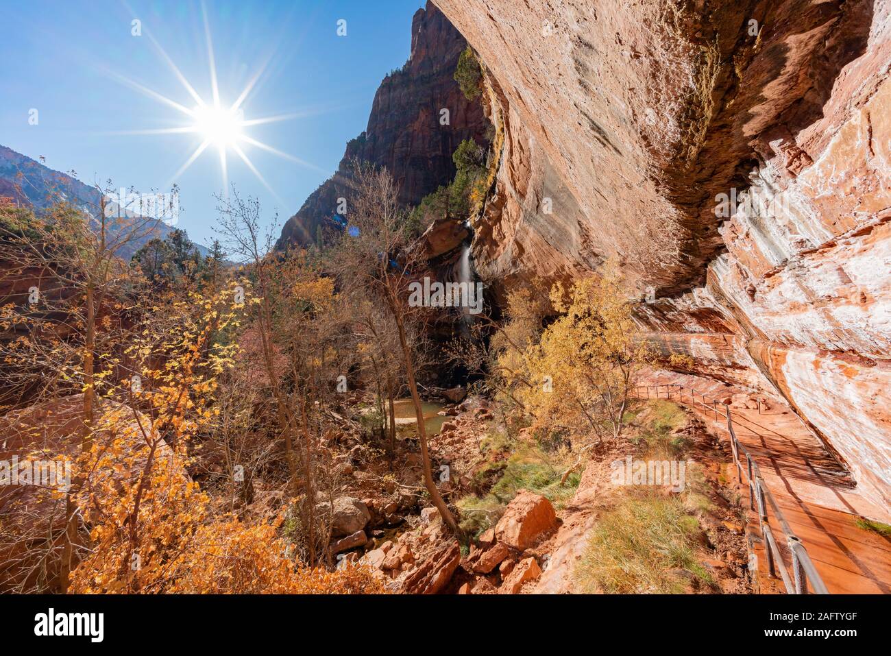 Beautiful lower Emerald Pools landscape around Zion National Park at Utah Stock Photo - Alamy