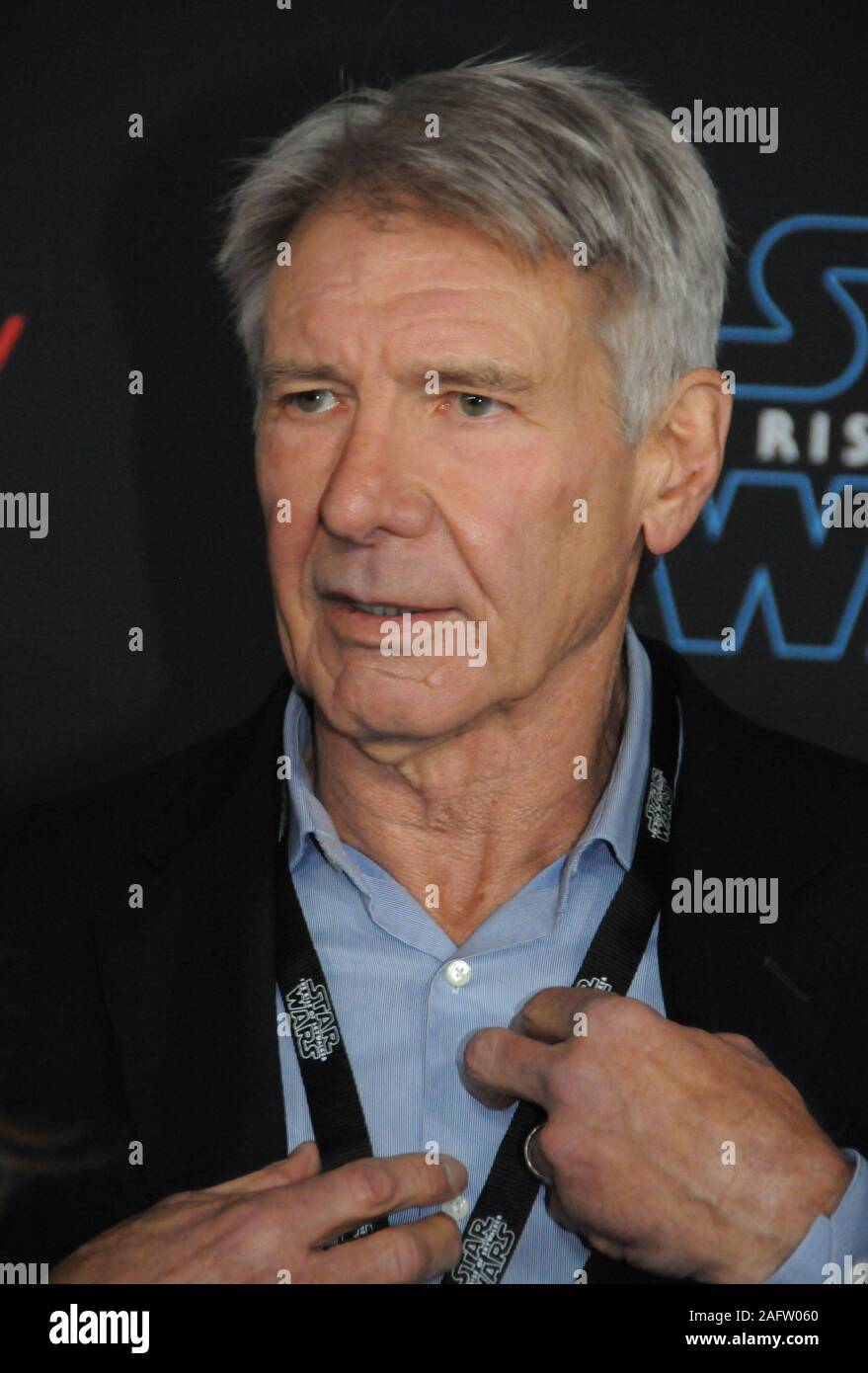 Hollywood, California, USA 16th December 2019 Actor Harrison Ford ...
