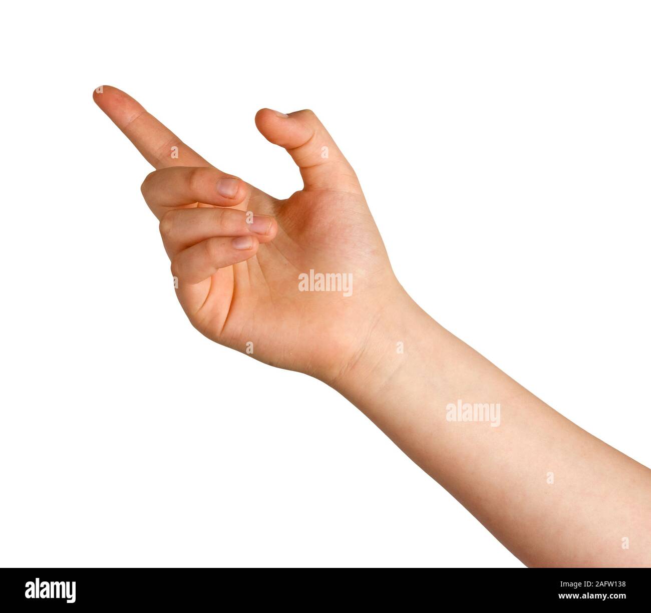 Hand pointing left Stock Photo - Alamy