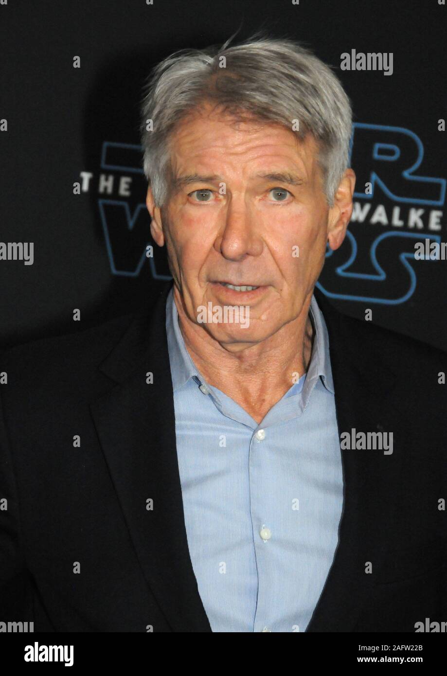 Hollywood, California, USA 16th December 2019 Actor Harrison Ford ...