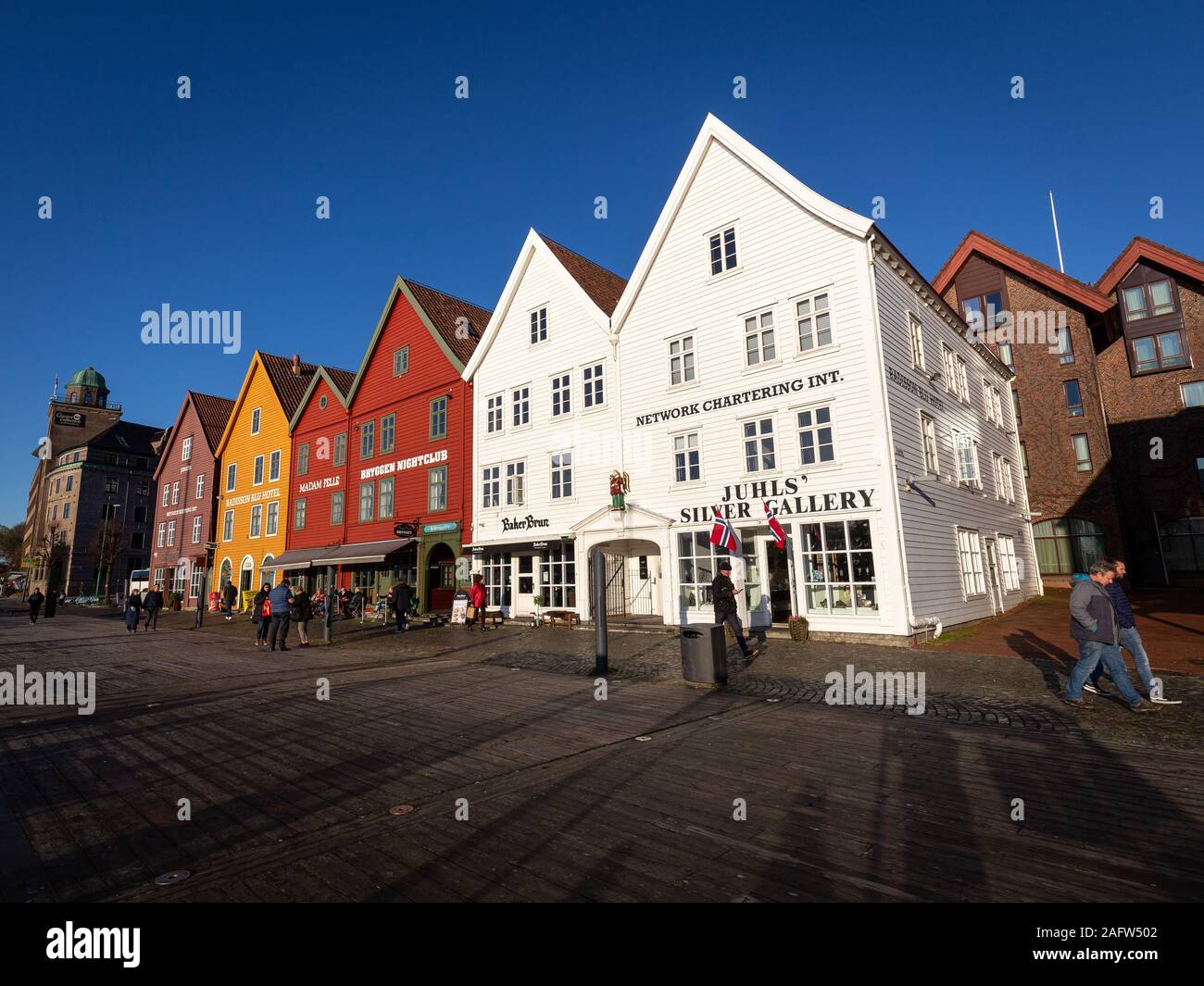 Bryggen, Bergen, Norway - November 2019. Colorful houses of Bryggen ...