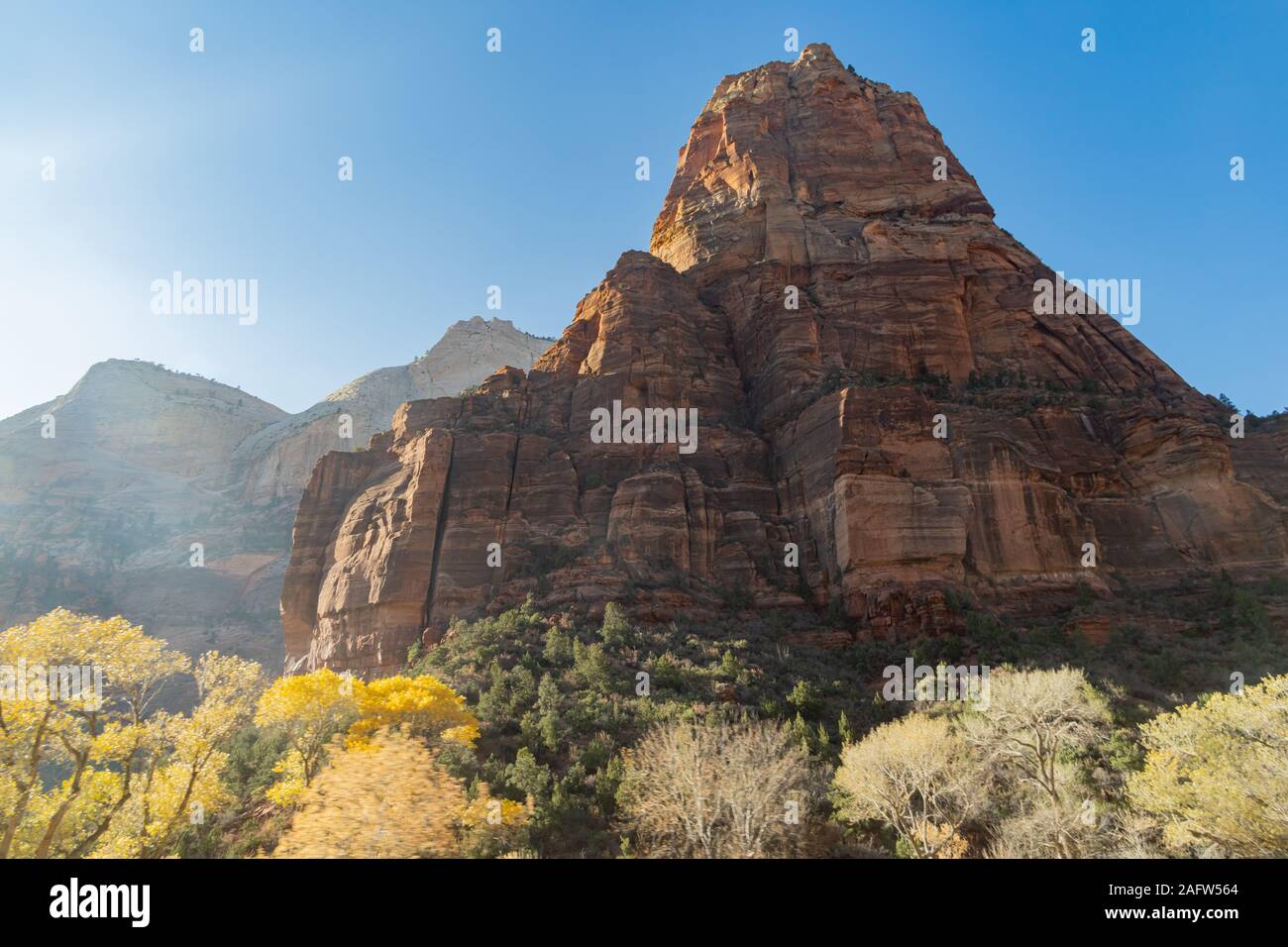 Beautiful landscape of Angels Landing around Zion National Park at Utah ...