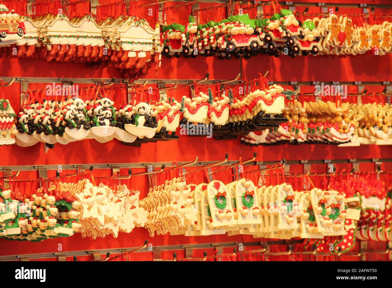A Collection of Gifts and Novelties on a Christmas Stall Stock Photo ...