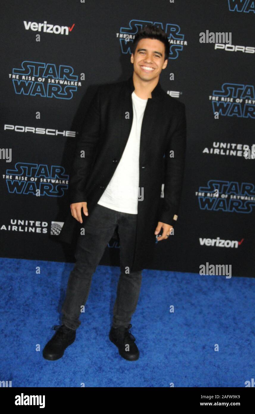 Hollywood, California, USA 16th December 2019 Actor Jordan Buhat ...