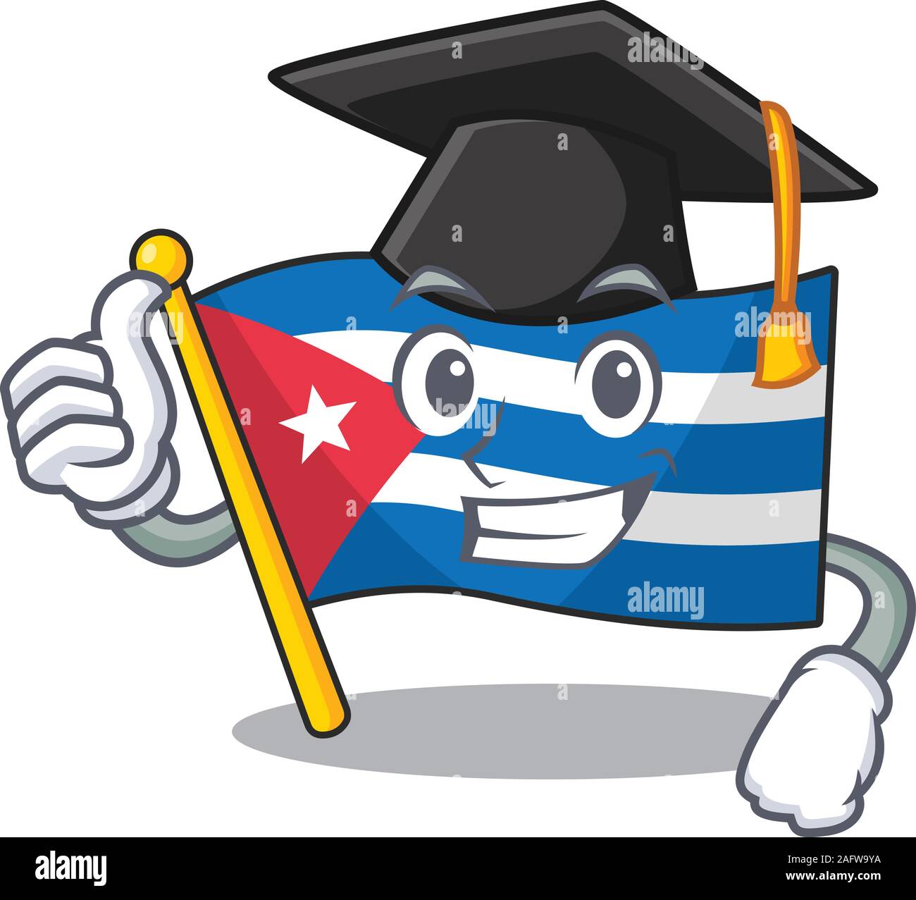 happy flag cuba Scroll wearing a black Graduation hat Stock Vector ...