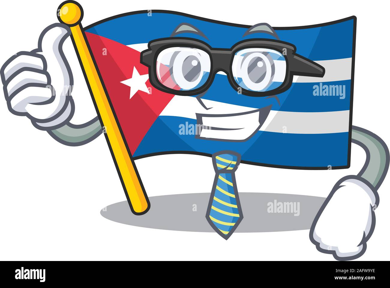 Cool Businessman flag cuba Scroll cartoon character with glasses Stock ...