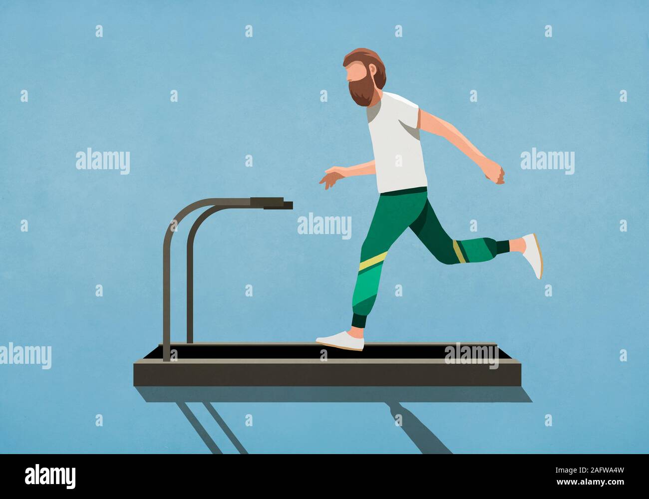 Man running on treadmill Stock Photo - Alamy