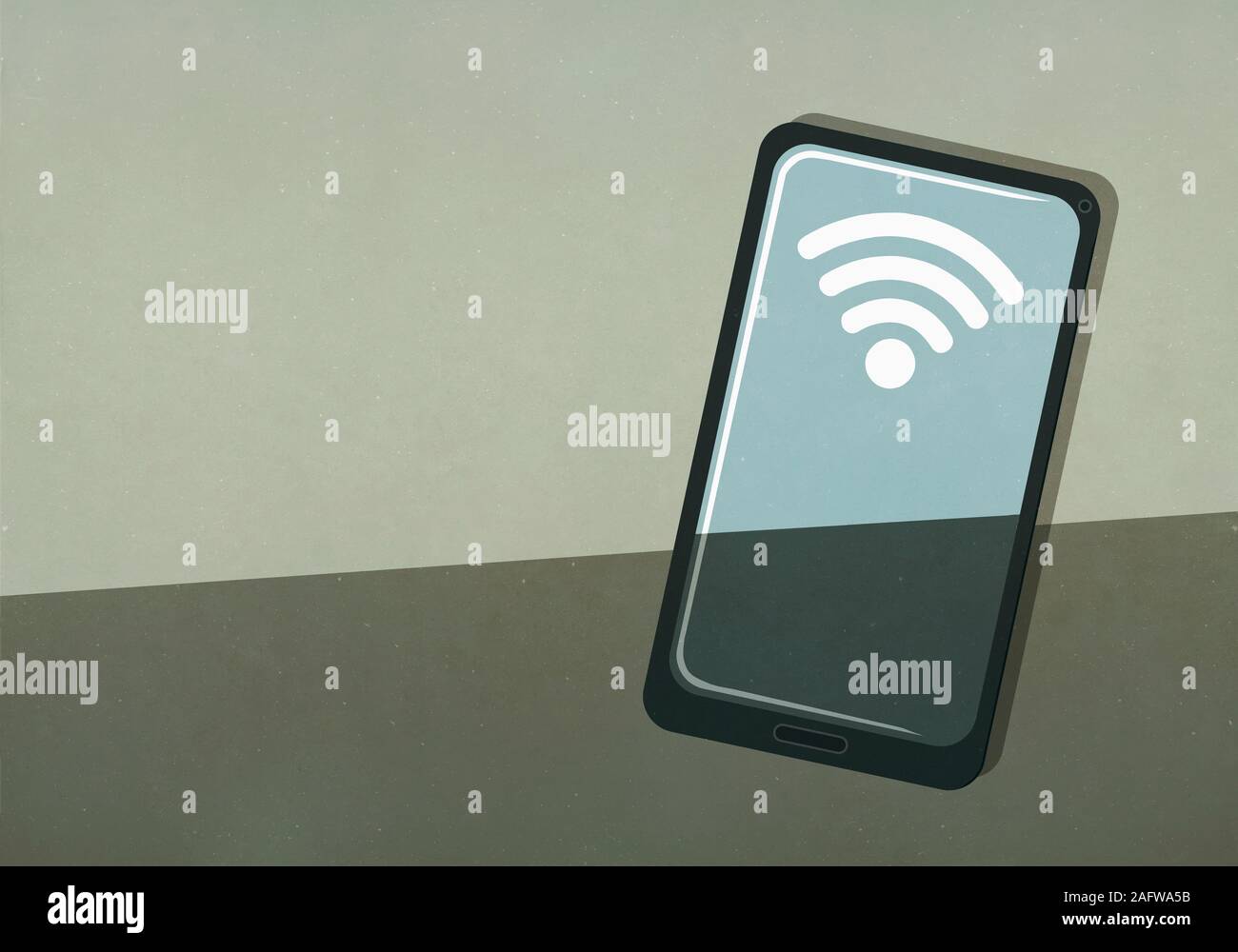 Wifi signal on smart phone screen Stock Photo - Alamy