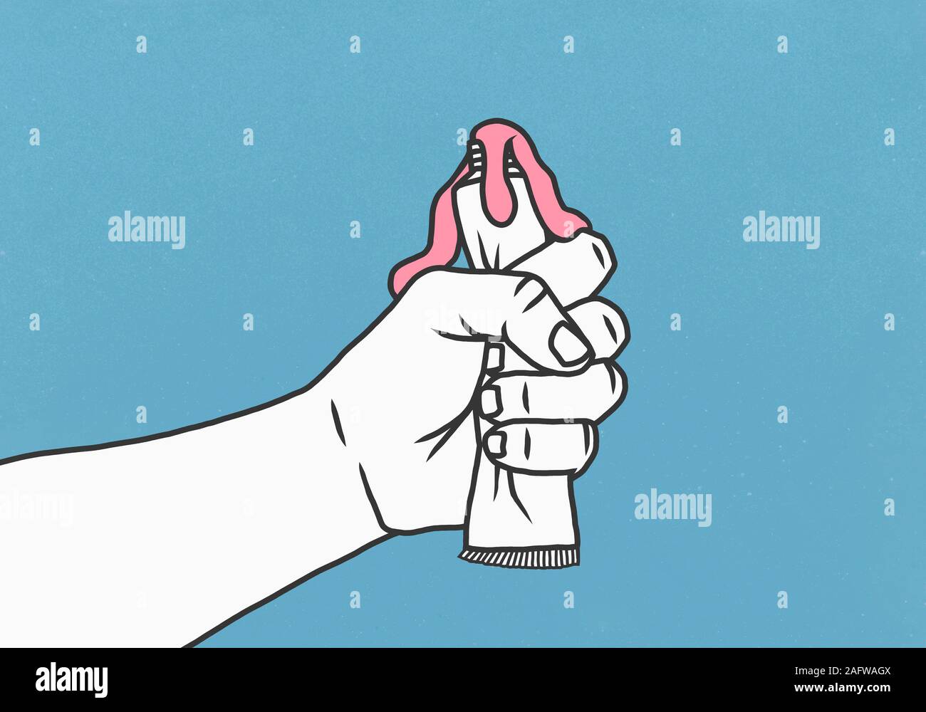 Hand squeezing tube of toothpaste Stock Photo - Alamy