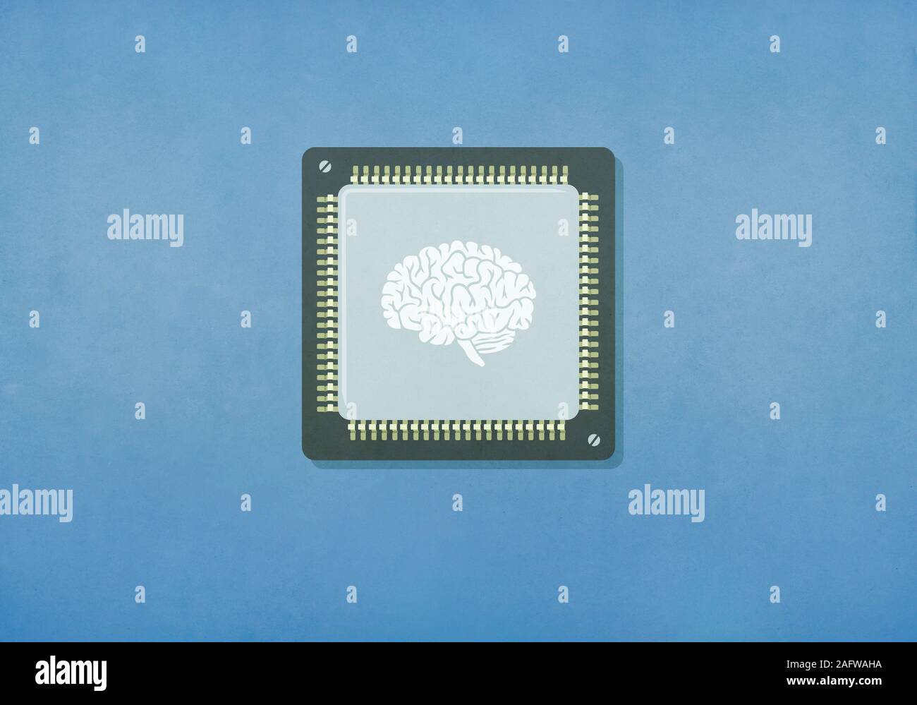 Image of brain on computer chip Stock Photo - Alamy