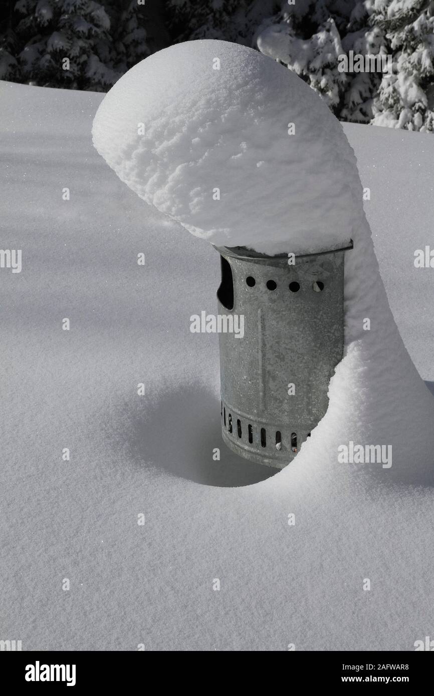 Snow covering chimney Stock Photo - Alamy