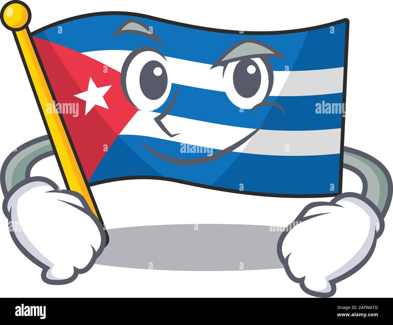 Cool flag cuba Scroll mascot character with Smirking face Stock Vector ...