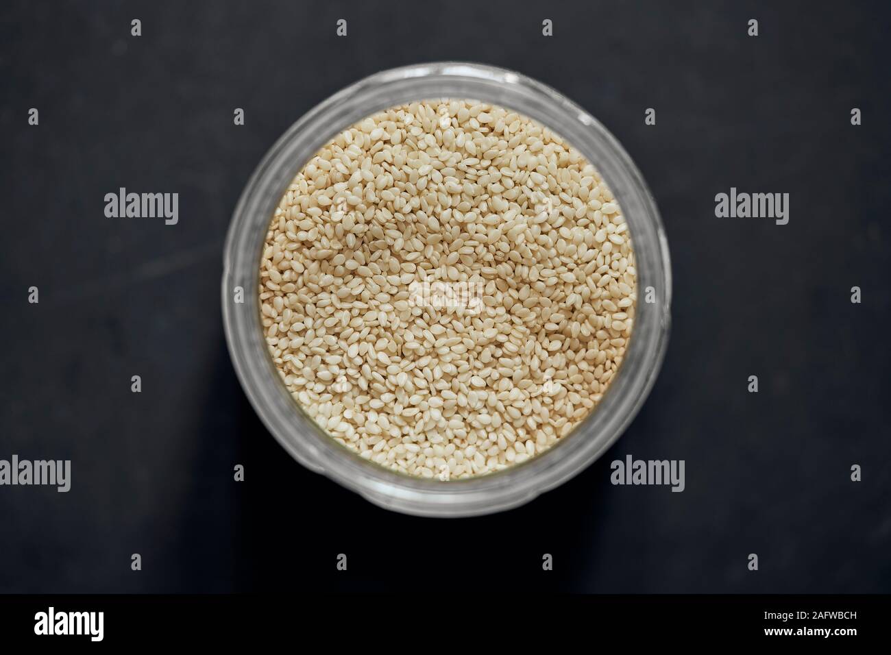 View from above sesame seeds in spice jar Stock Photo - Alamy