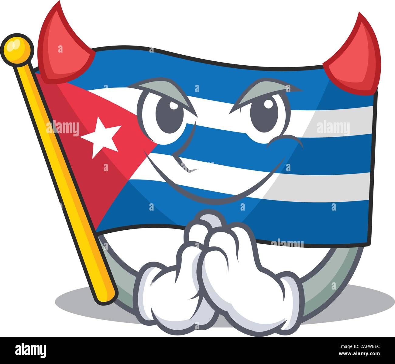 Devil Cartoon character of flag cuba Scroll design Stock Vector Image ...