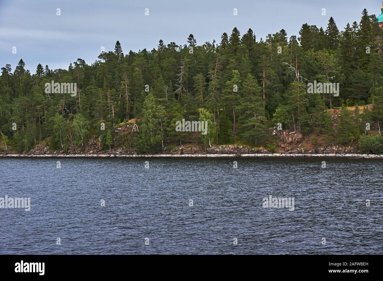 The nature of Karelia.Typical Karelian landscape on the island of ...