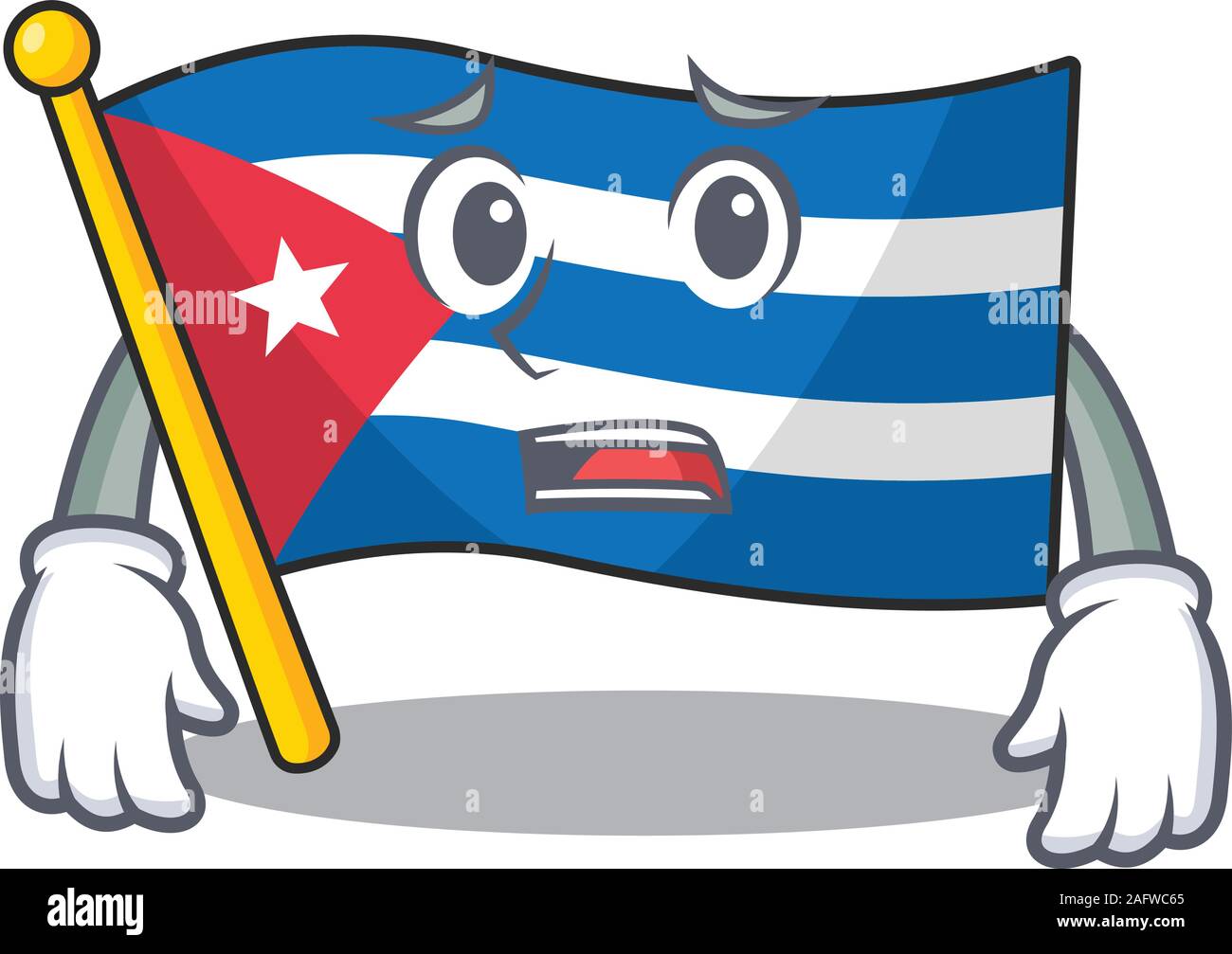 mascot of flag cuba Scroll showing afraid look face Stock Vector Image ...