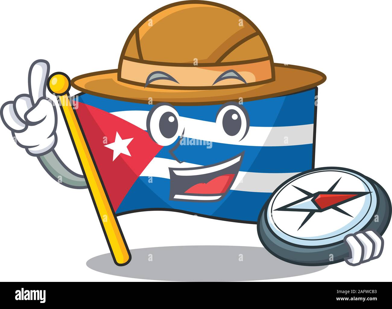Flag cuba Scroll A stylized Explorer with a compass Stock Vector Image ...