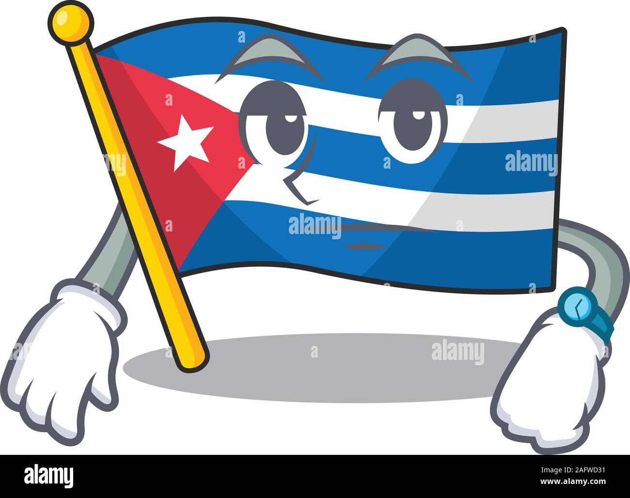 Waiting gesture flag cuba Scroll on cartoon character design Stock ...