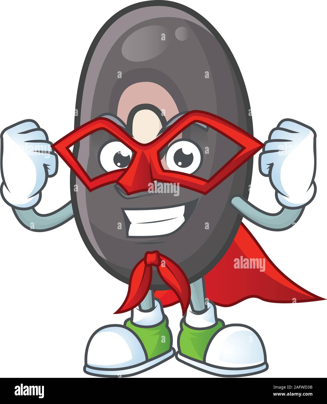 A cartoon of black beans with Super hero costume Stock Vector Image ...