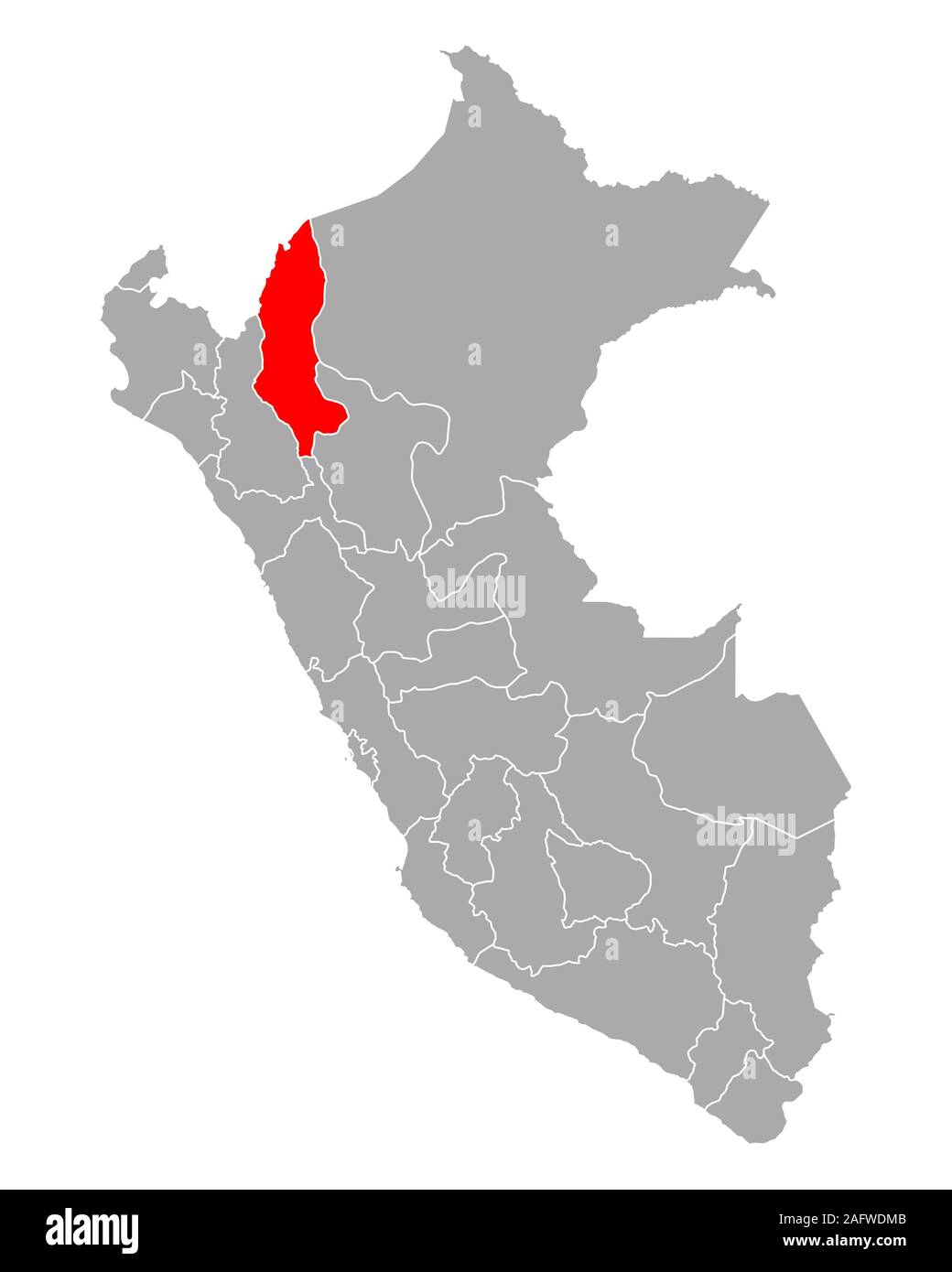 Map of Amazonas in Peru Stock Photo - Alamy