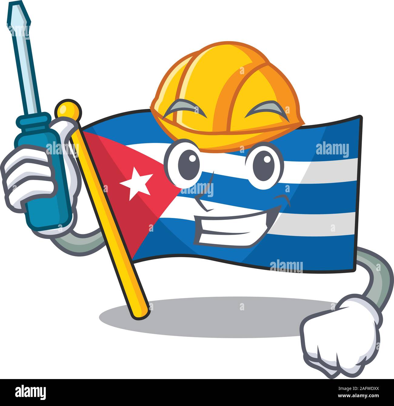 Smart automotive flag cuba Scroll presented in cartoon character design ...